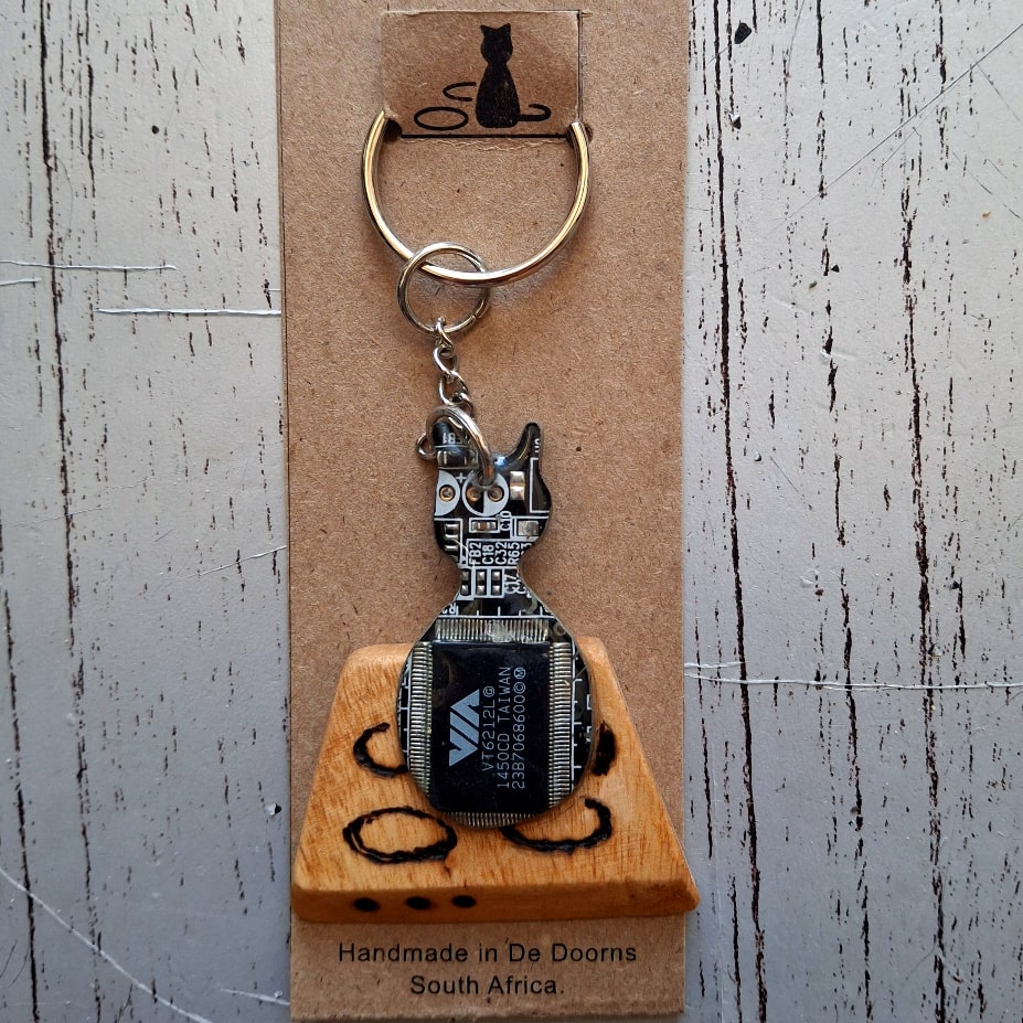 E-Waste Cat Keyring - Cats of Cape Town